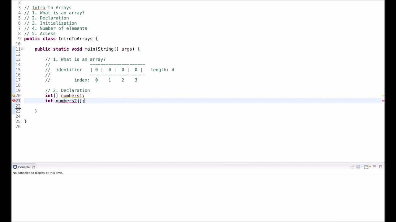 Java Tutorial: Intro to Arrays