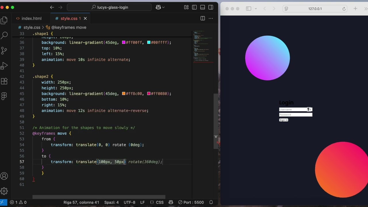 Modern Login UI - Glassmorphism Effect HTML CSS | Coding ASMR