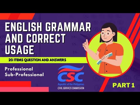 ENGLISH GRAMMAR AND CORRECT USAGE with answers | 20 Items | Civil Service Exam Reviewer | PART 1