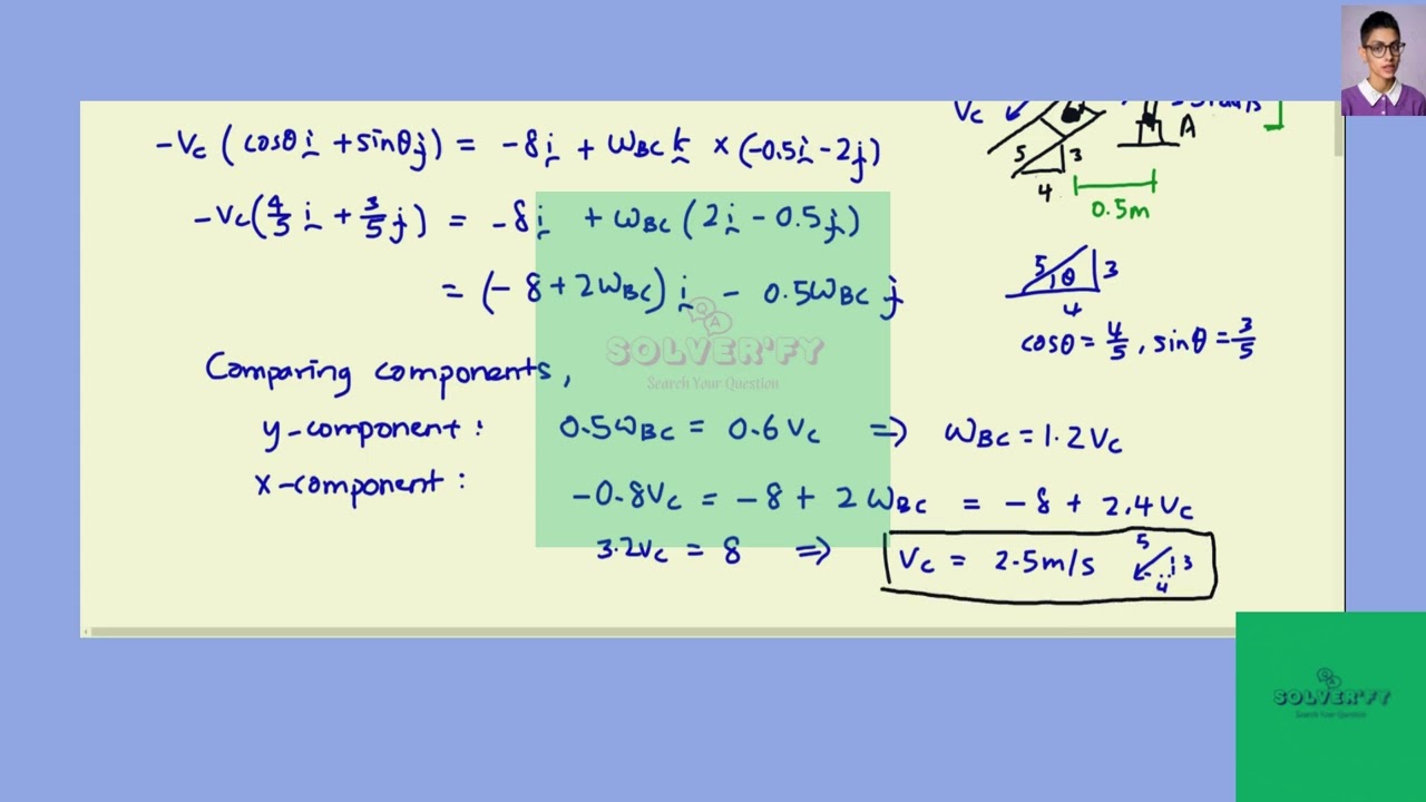 [Engineering] Member   has the angular motions shown. Determine the velocity and acceleration
