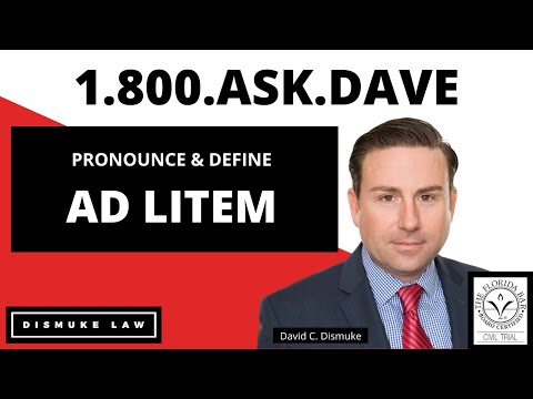 Properly pronounce and define ad litem