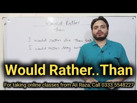 Would Rather....Than | By Syed Ali Raza Kazmi