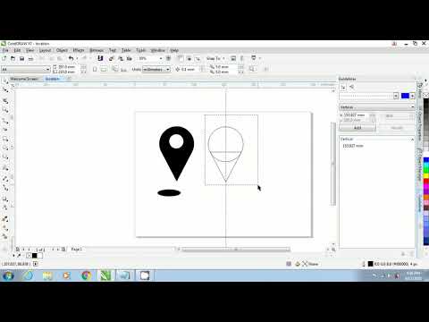 How to create/design a location icon using CorelDraw