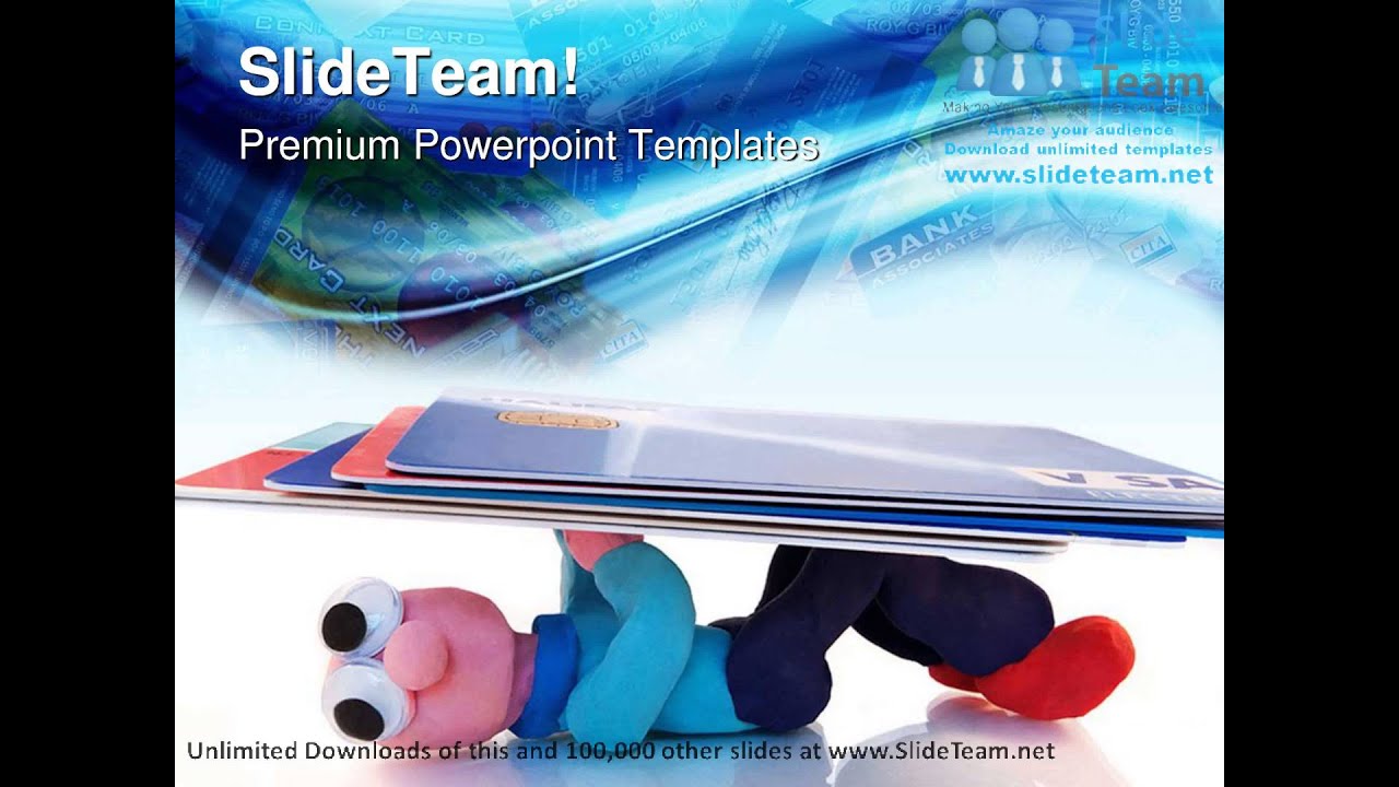 Man Under Credit Cards Finance PowerPoint Templates Themes And Backgrounds ppt themes