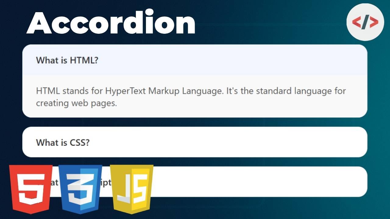 🌐 Simple Accordion FAQ UI | HTML CSS JavaScript Tutorial