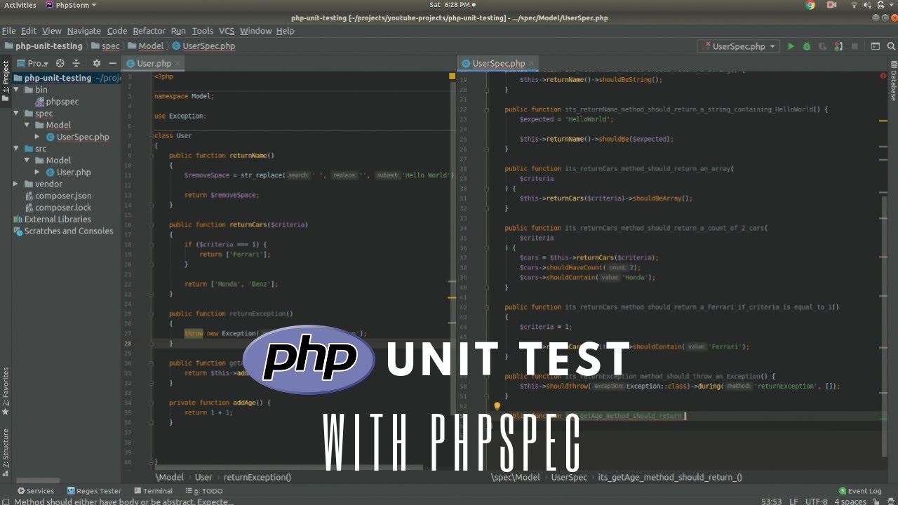 PHP Unit Testing with PhpSpec (TDD)