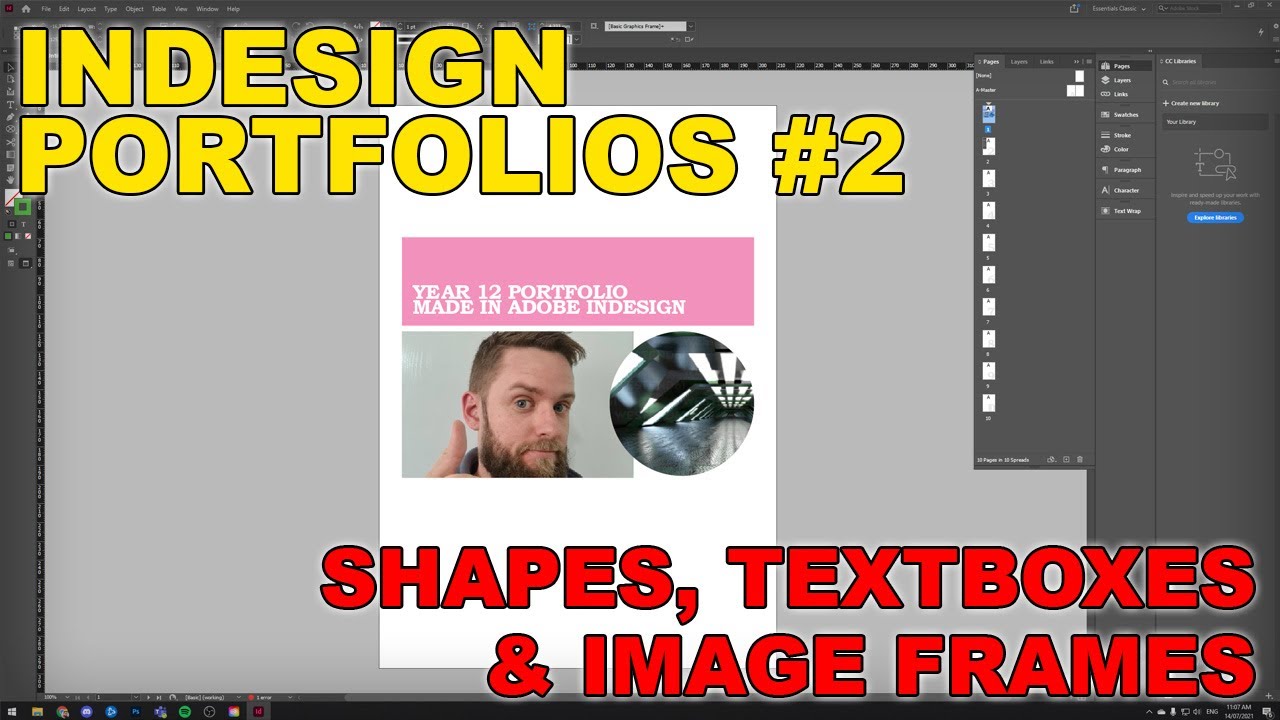 Using Adobe InDesign for HSC Portfolios - Lesson 2 - Shapes, Textboxes and Image Frames