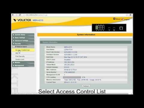 How to configure ACL on MEN 5428,5228,5410,5210,5210PD,4210,4110