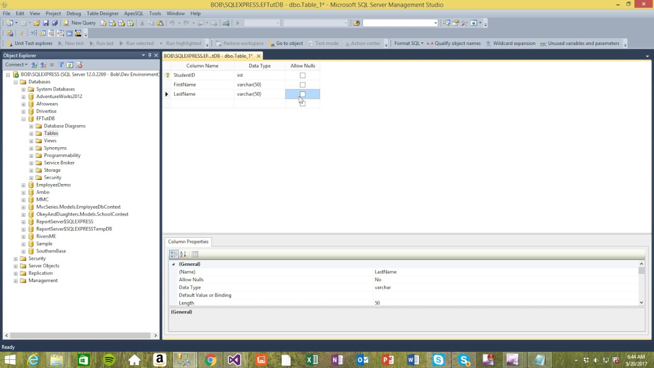 C# Entity Framework 6.0 with ASP.Net MVC (Database First)-Beginner -  Part1