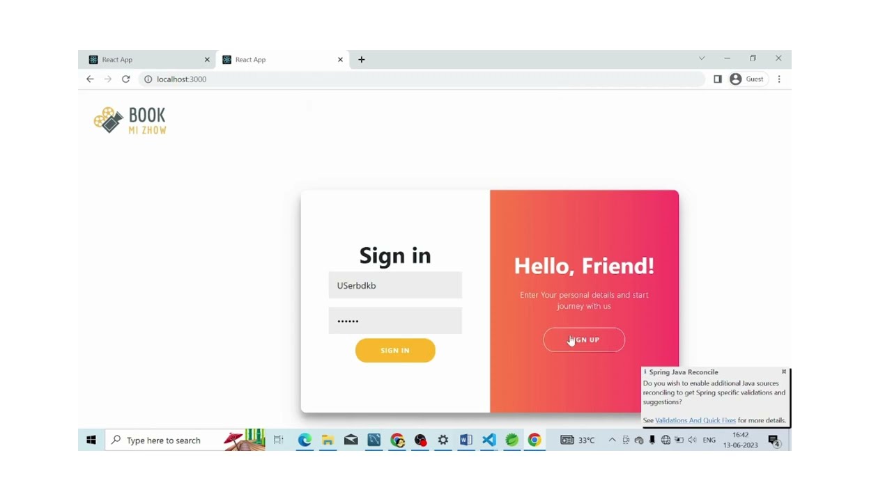 Springboot and React Project | Movie booking Application | Java + MySQL + APIs