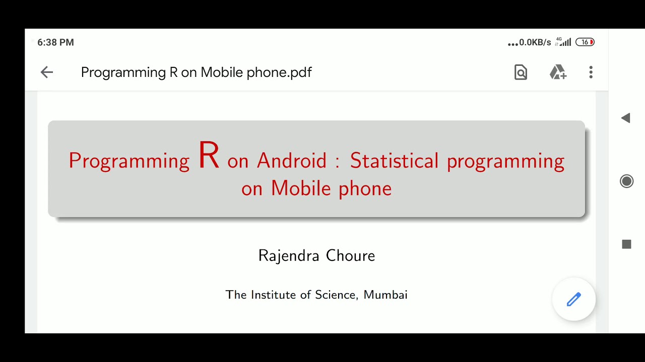Programming R on mobile phone: Statistical programming on mobile