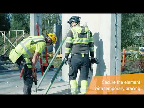 WILORA® Connecting Rail at construction site — Wire Loop Rail for Wall Connections