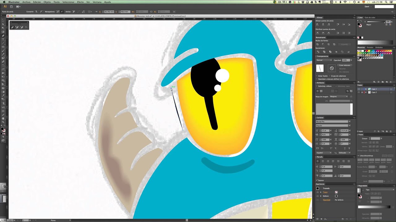 Monsterboy, Time lapse de ilustración vectorial