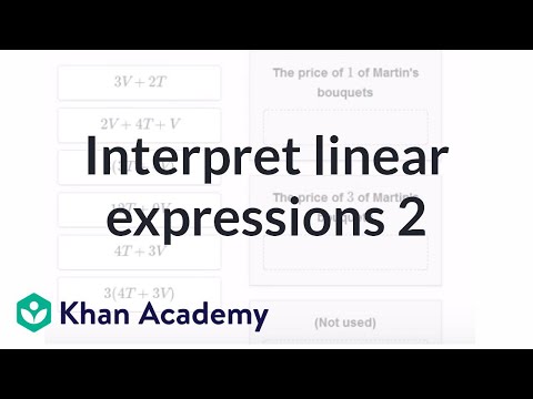 Interpreting linear expressions example 2 Video Lecture