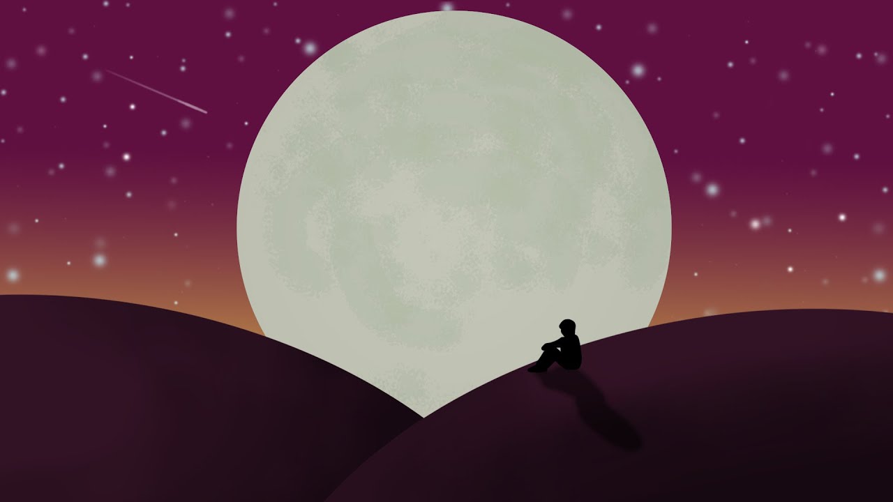 Animated GIF - Boy and Moon