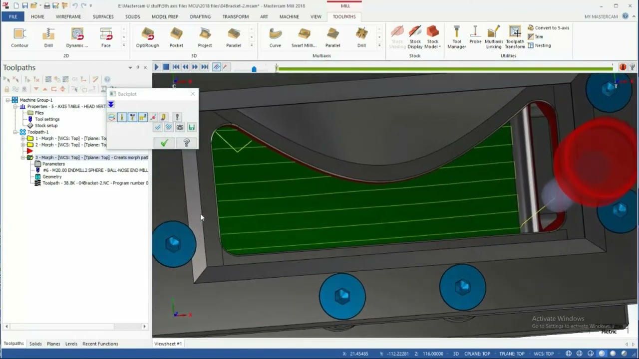 Part3-Morph tool path, 5-axis toolpath