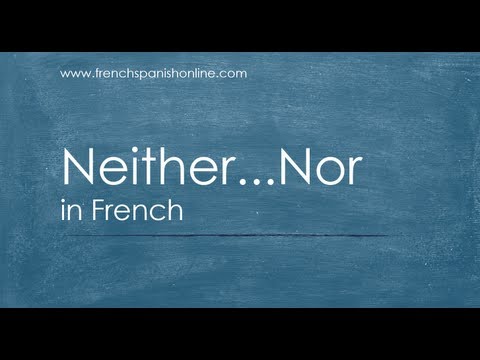 Neither...nor in French