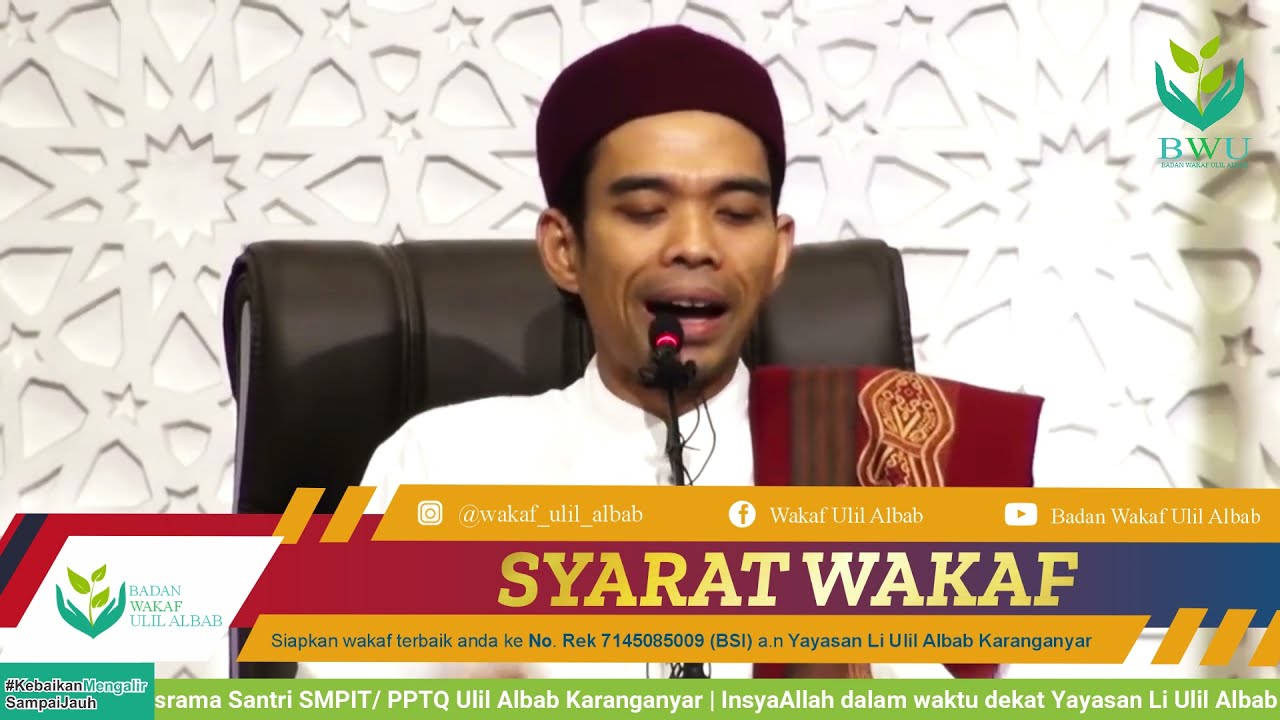USTADZ ABDUL SHOMAD | SYARAT & RUKUN WAKAF