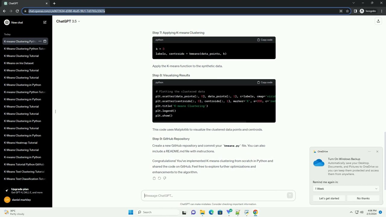 k means clustering python code from scratch github