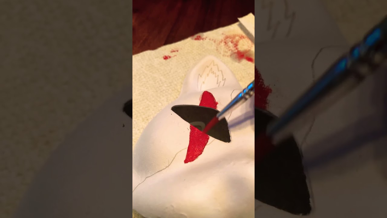 Making a cat mask🐾🪶✨ #mask #painting