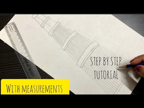 Qutub Minar drawing / how to draw Qutub Minar drawing step by step / Historical Monuments drawing