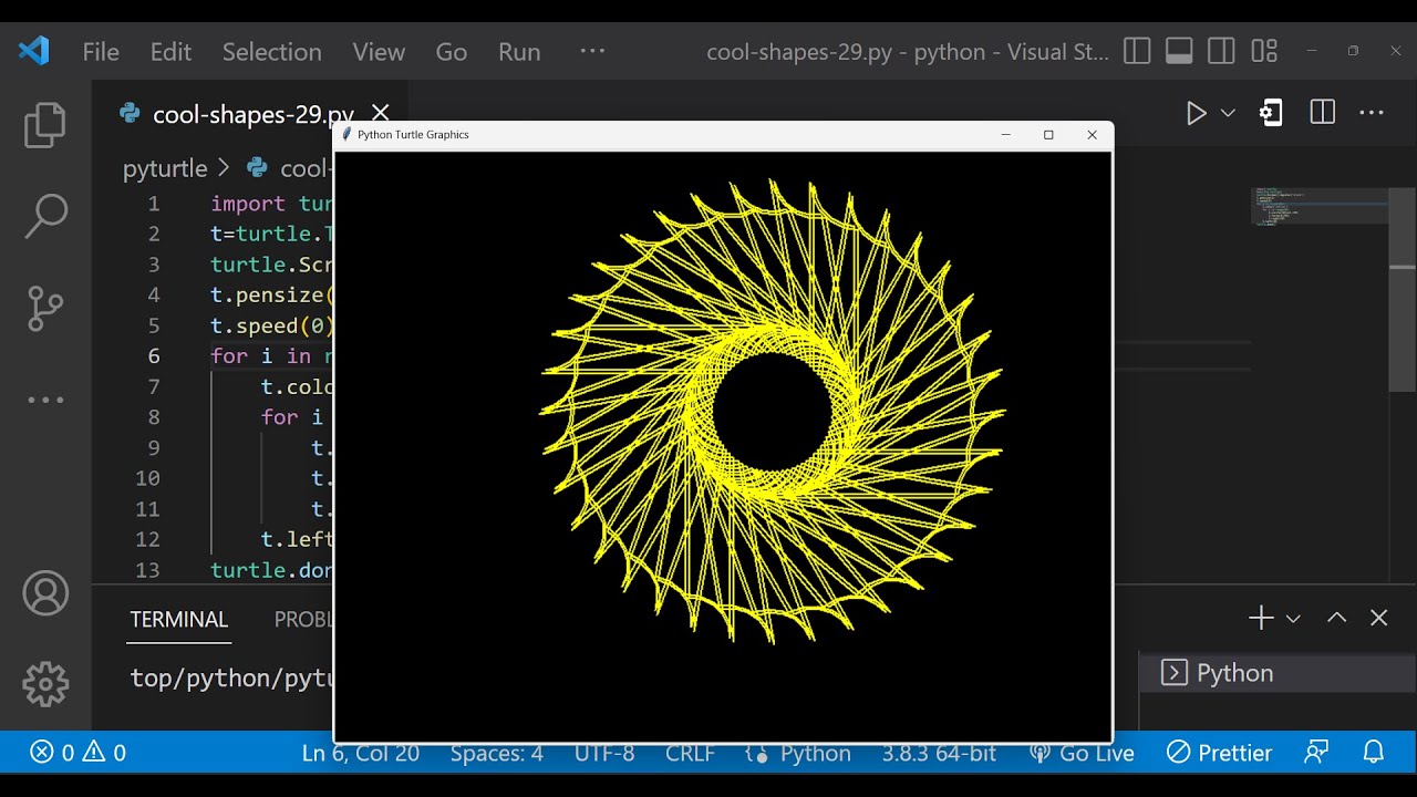 Python Turtle Graphics - 40 | Cool Shape Drawing | Python Turtle Video | Learnonpy | @Python_Shorts