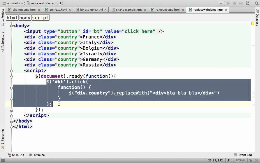 The jQuery replaceWith Function