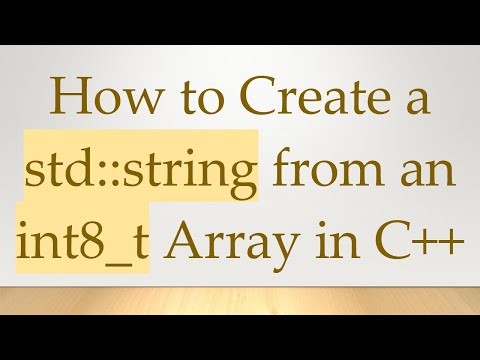How to Create a std::string from an int8_t Array in C++
