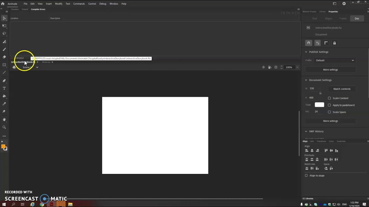 Starting an Animate ActionScript Project