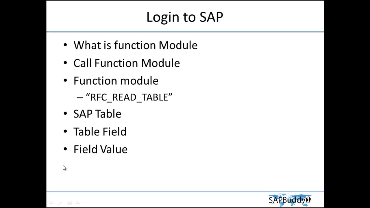 7 Function module and tables for extract data