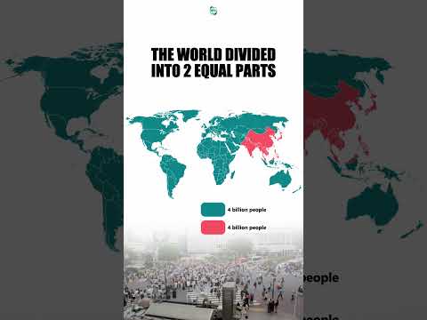 The World Divided Into Two Equal Parts 🌏#map #World #Population