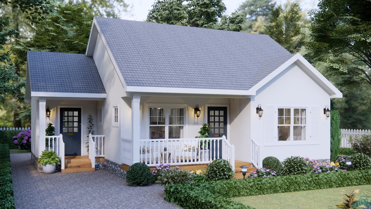 39' x 39' (12m x 12m) Cozy Countryside Charms: Small Home Design Ideas