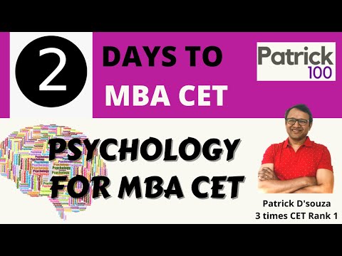 Psychology during the MBA CET Exam | Patrick Dsouza | 3 times CET Rank 1