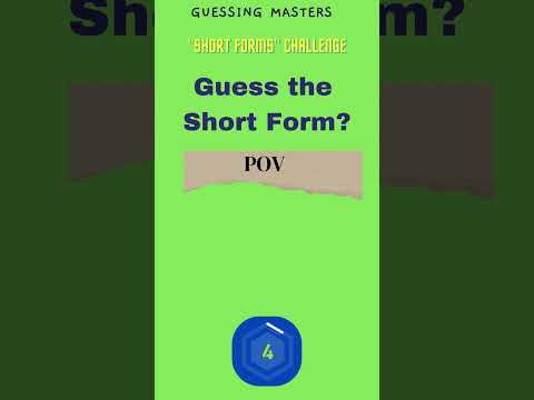 Short Forms Guessing Challenge  | Short Forms / Acronyms / Abbreviations of English Word