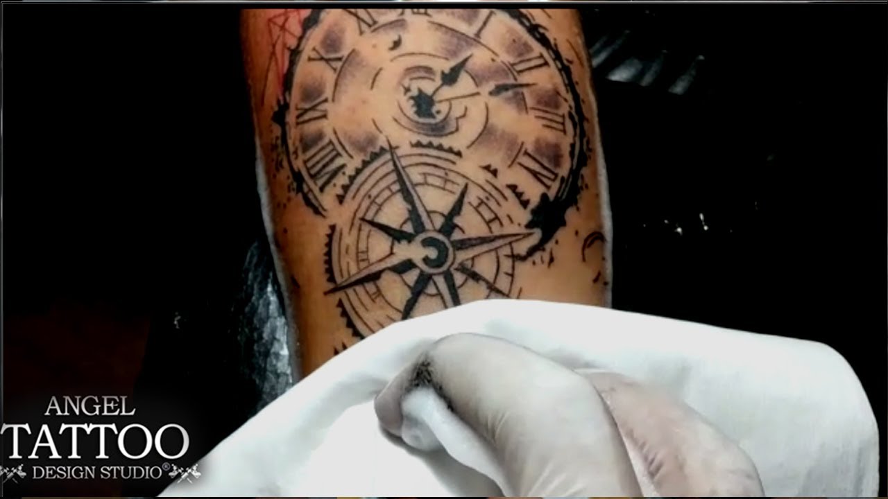 Compass Clock Tattoo