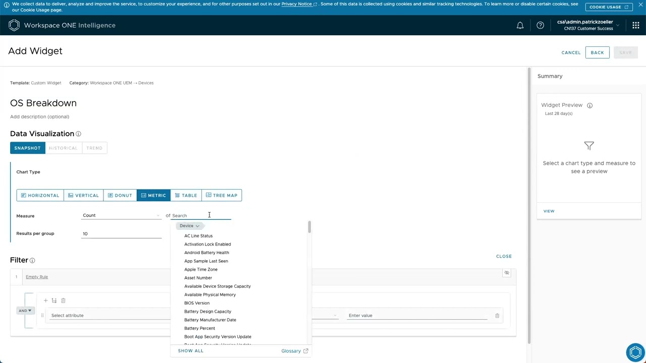 Dashboards - Workspace ONE Intelligence DEMO