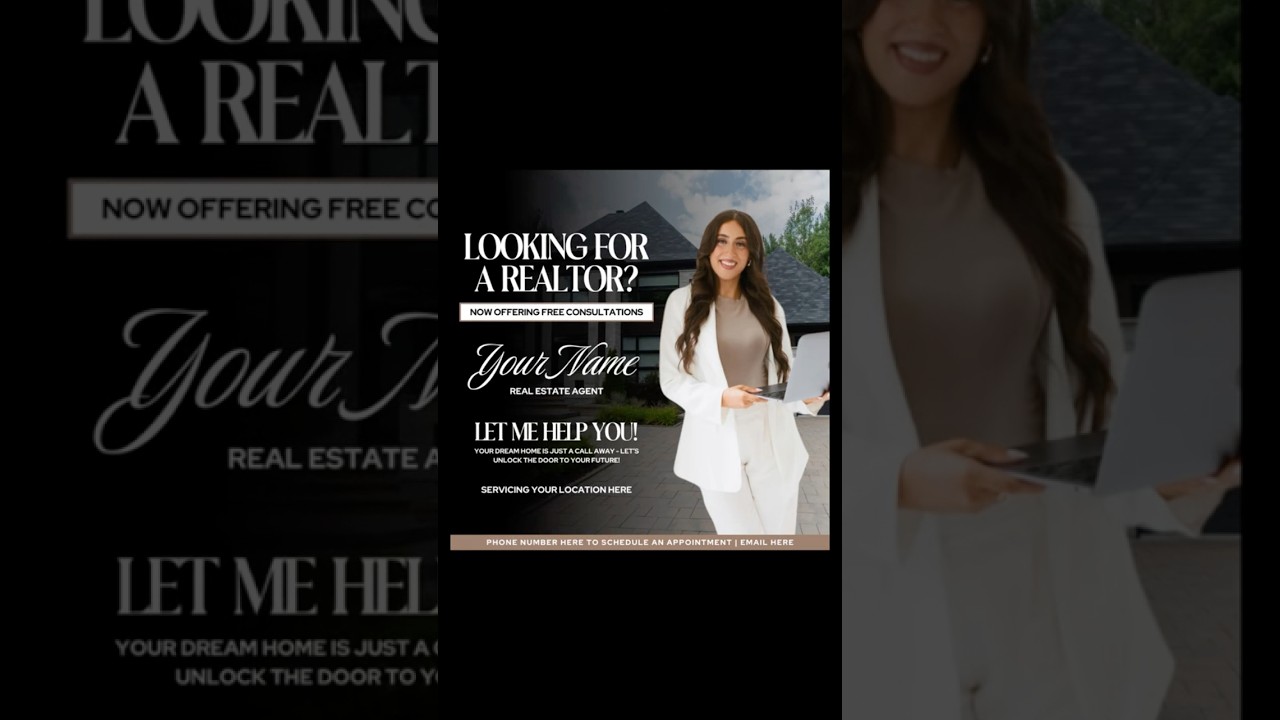 Realtor Flyer | Real Estate Agent | Canva Template | Canva Tutorial