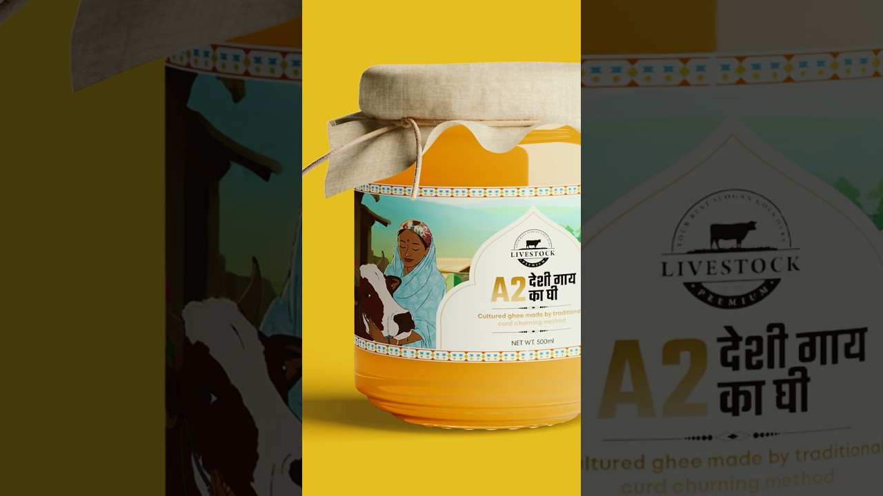Packaging Design of Ghee. #socialmedia #graphicdesigner #packagingdesign