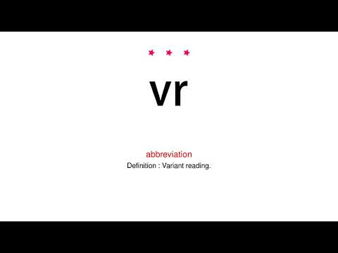 How to pronounce vr - Vocab Today
