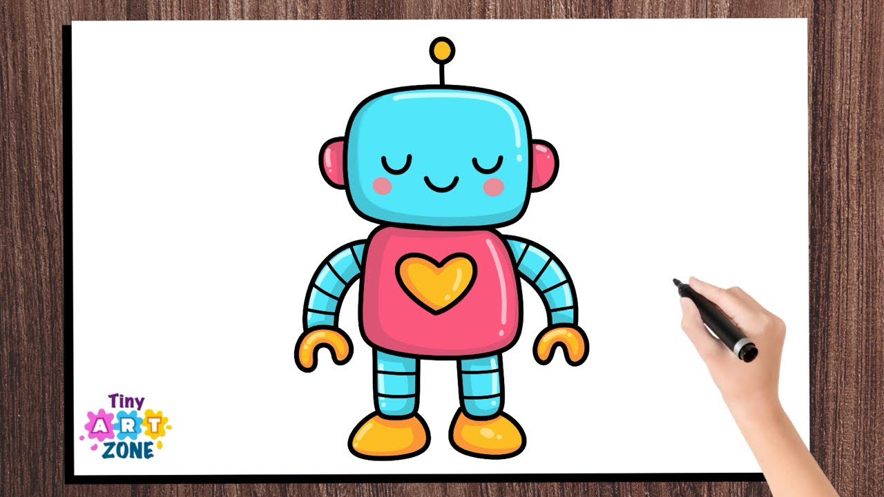 Make a Cute AI Robot Drawing Tutorial - Step by Step