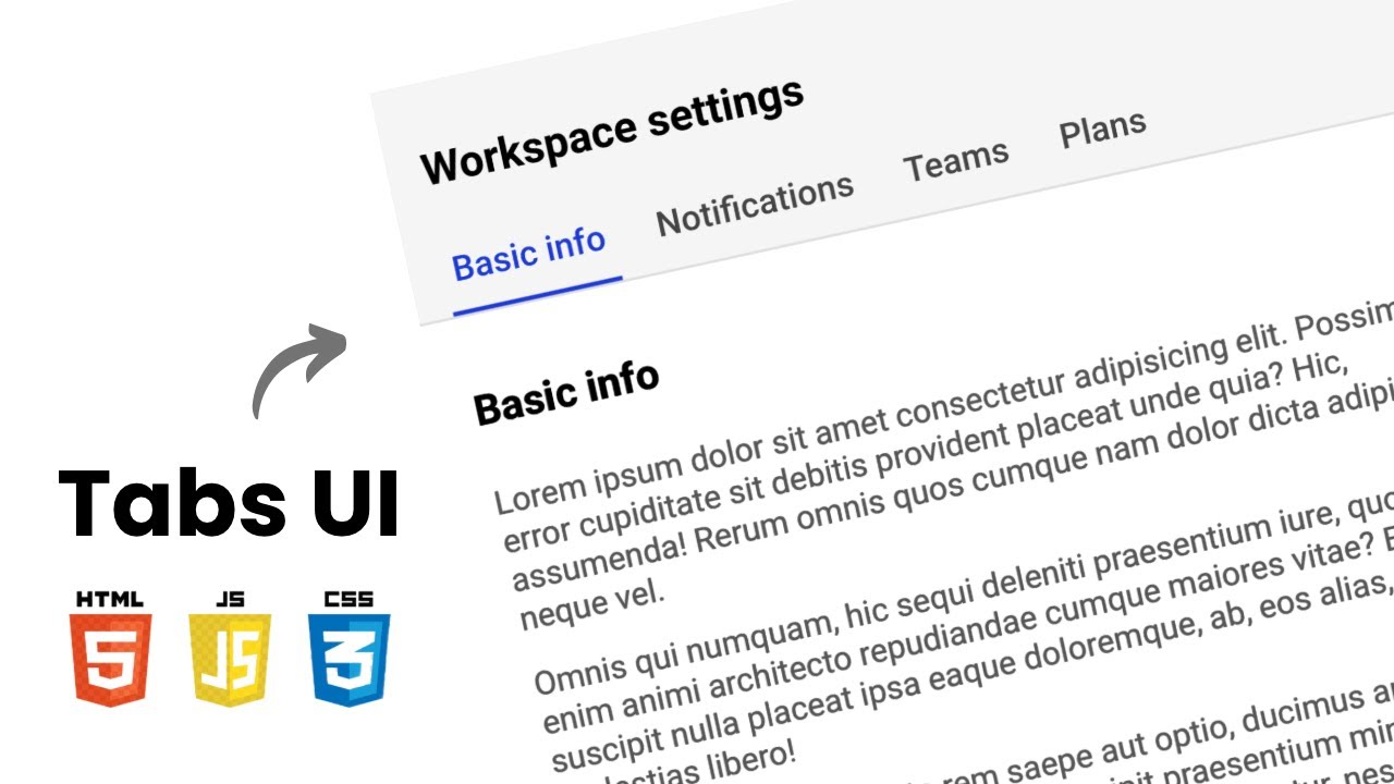 How to Create Clean Tabs Interface using HTML, CSS & JavaScript