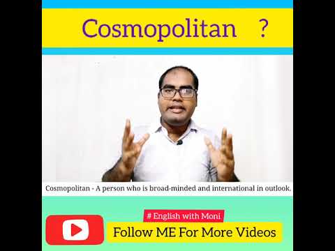 #shorts || Cosmopolitan meaning in Bengali || Daily Practice English ||