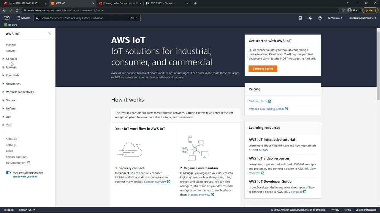 Configure AWS IoT Core for MQTT