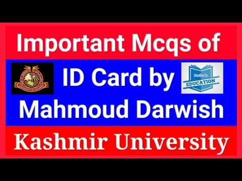 ID Card by Mahmoud Darwish | Explained through Mcq's
