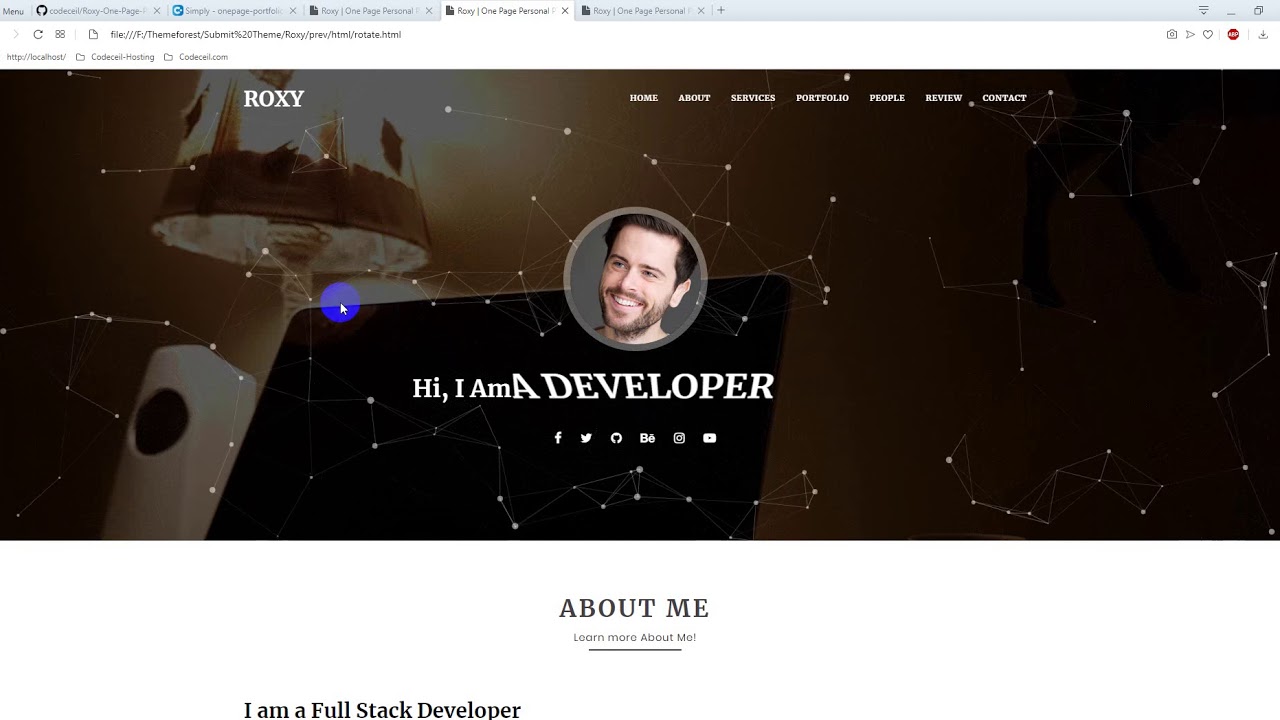 Freebie  Roxy One Page Personal Portfolio Bootstrap HTML5 Template
