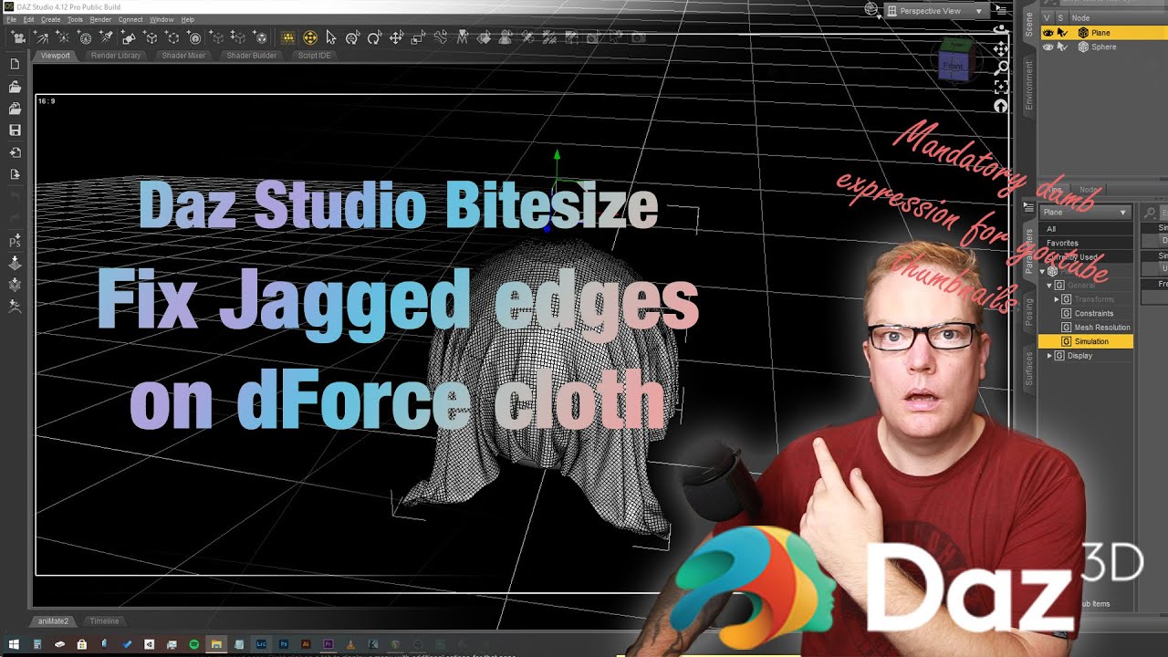 [Daz Studio] Bitesize: Fixing jagged edges on dForce cloth