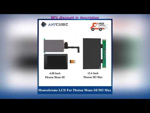 #ANYCUBIC 3D Printer Parts Monochrome LCD Screen 6.08 Inch For Photon Mono SE 13.6 Inch For Photon