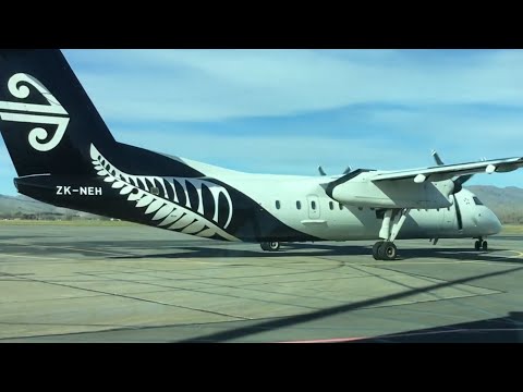Watch this Dash 8-300, ZK-NEH depart at Blenheim Airport in its stunning new Black & White livery!