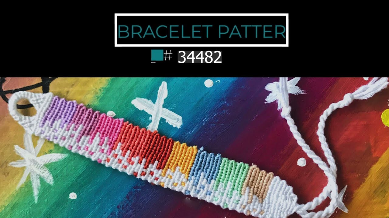 Bracelet Pattern #34482, paint dripping bracelet, gradient rainbow Bracelet, Unique Bracelet Making