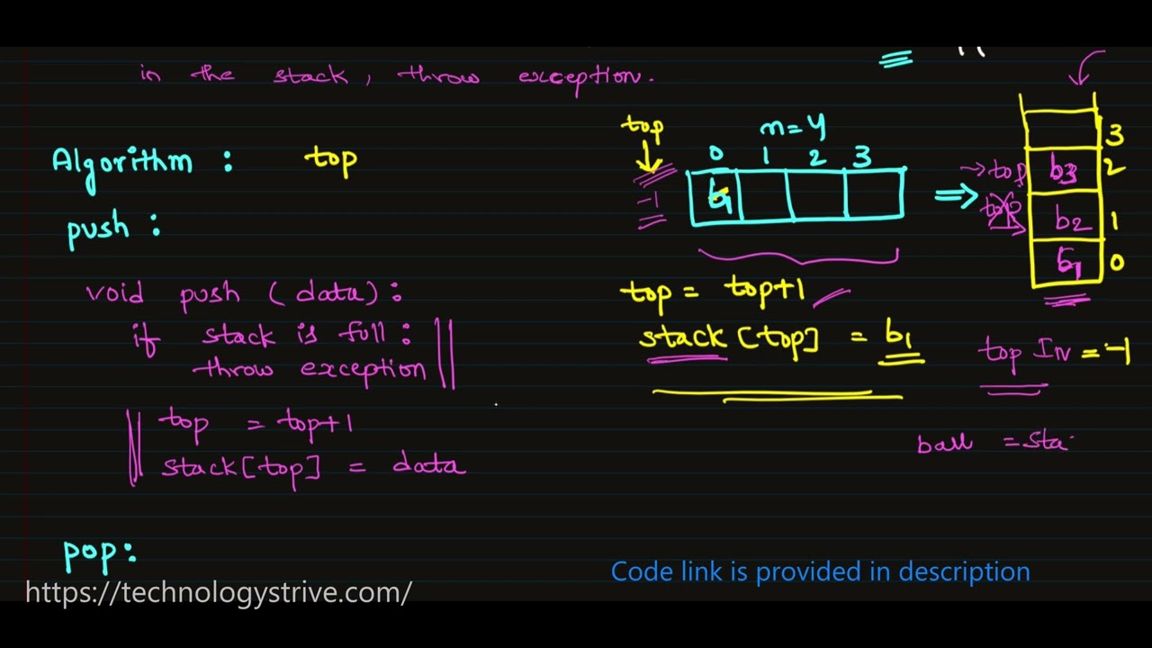 #7.2 Stack Implementation Using Array || Stack Operations Using Array